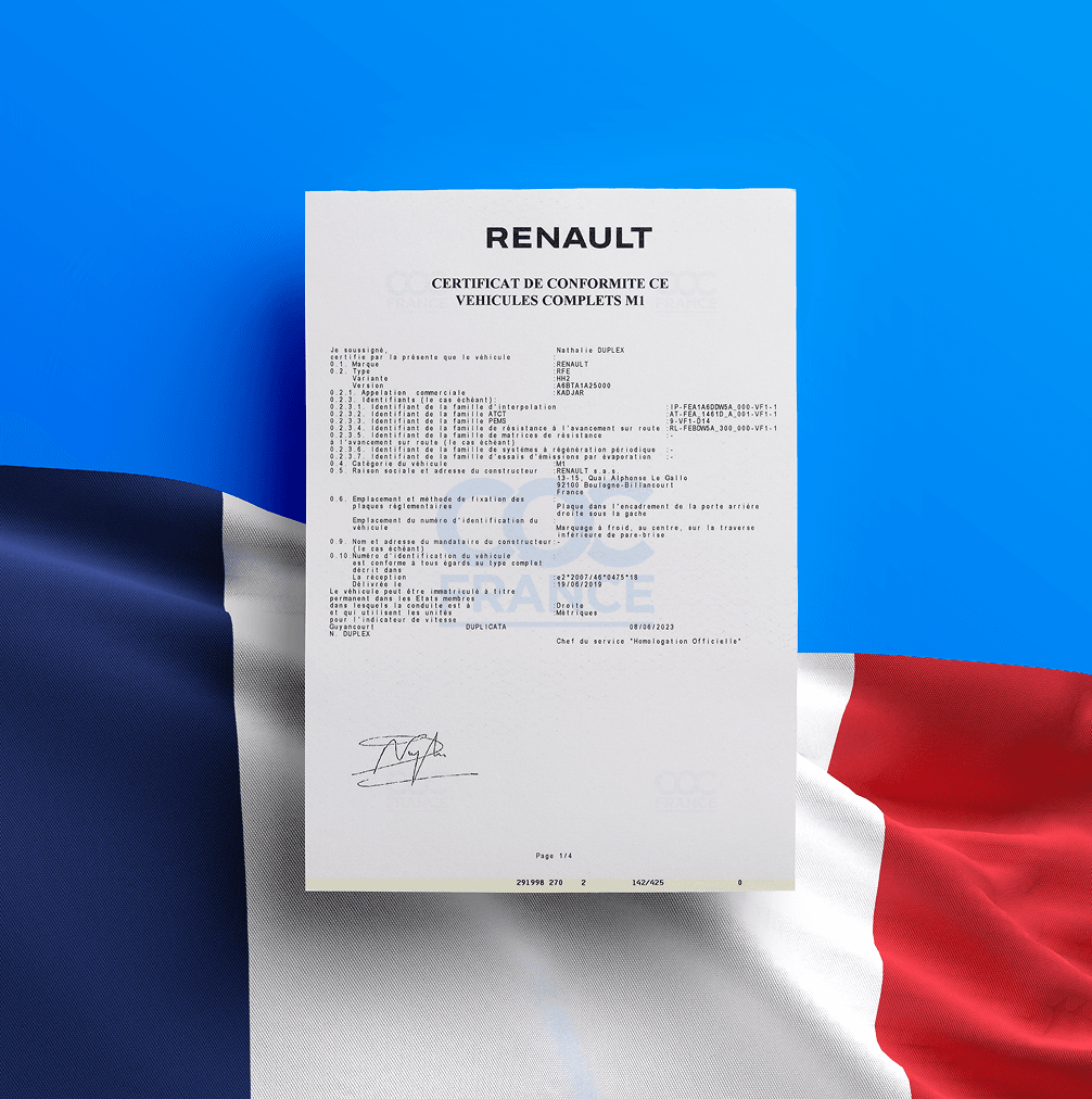 Certificat De Conformite Renault